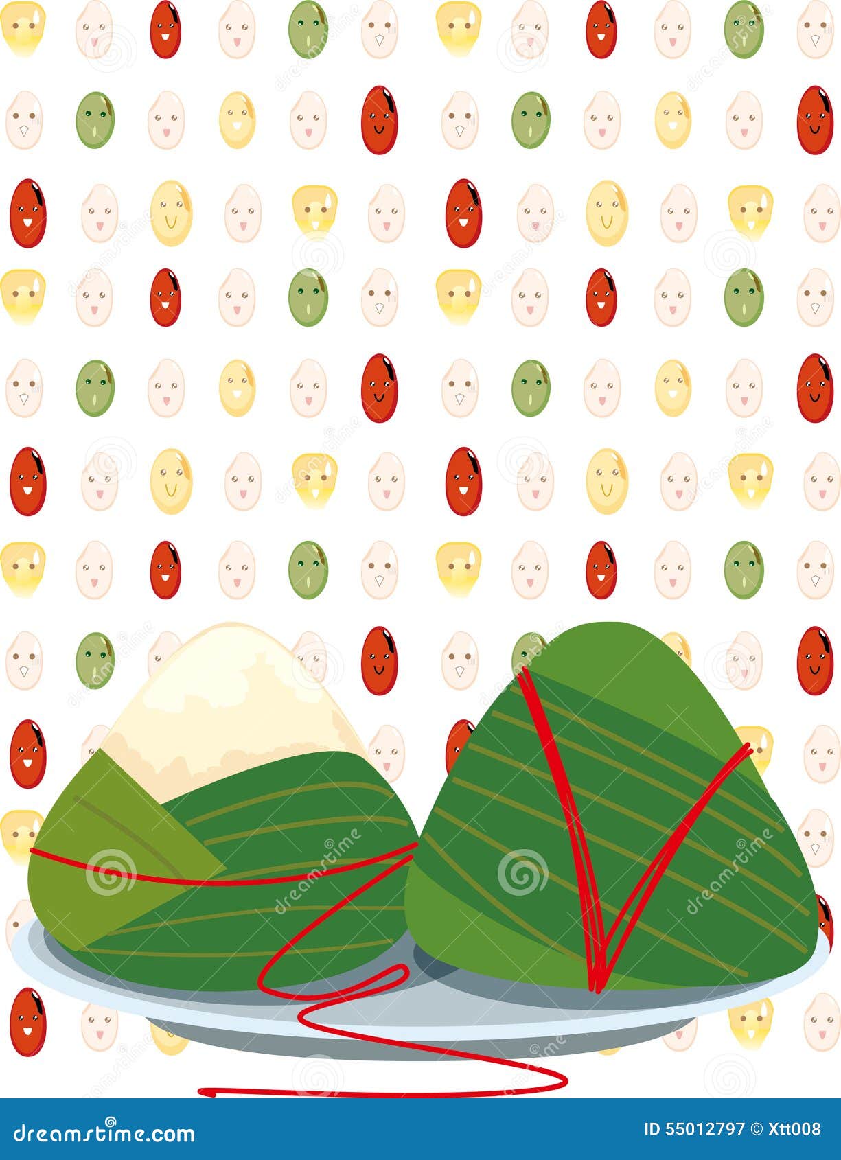 Rice dumplings stock vector. Illustration of cartoon - 55012797