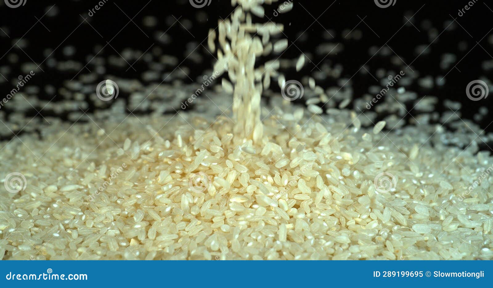 Rice Falling Against Black Background Stock Image - Image of indoors ...