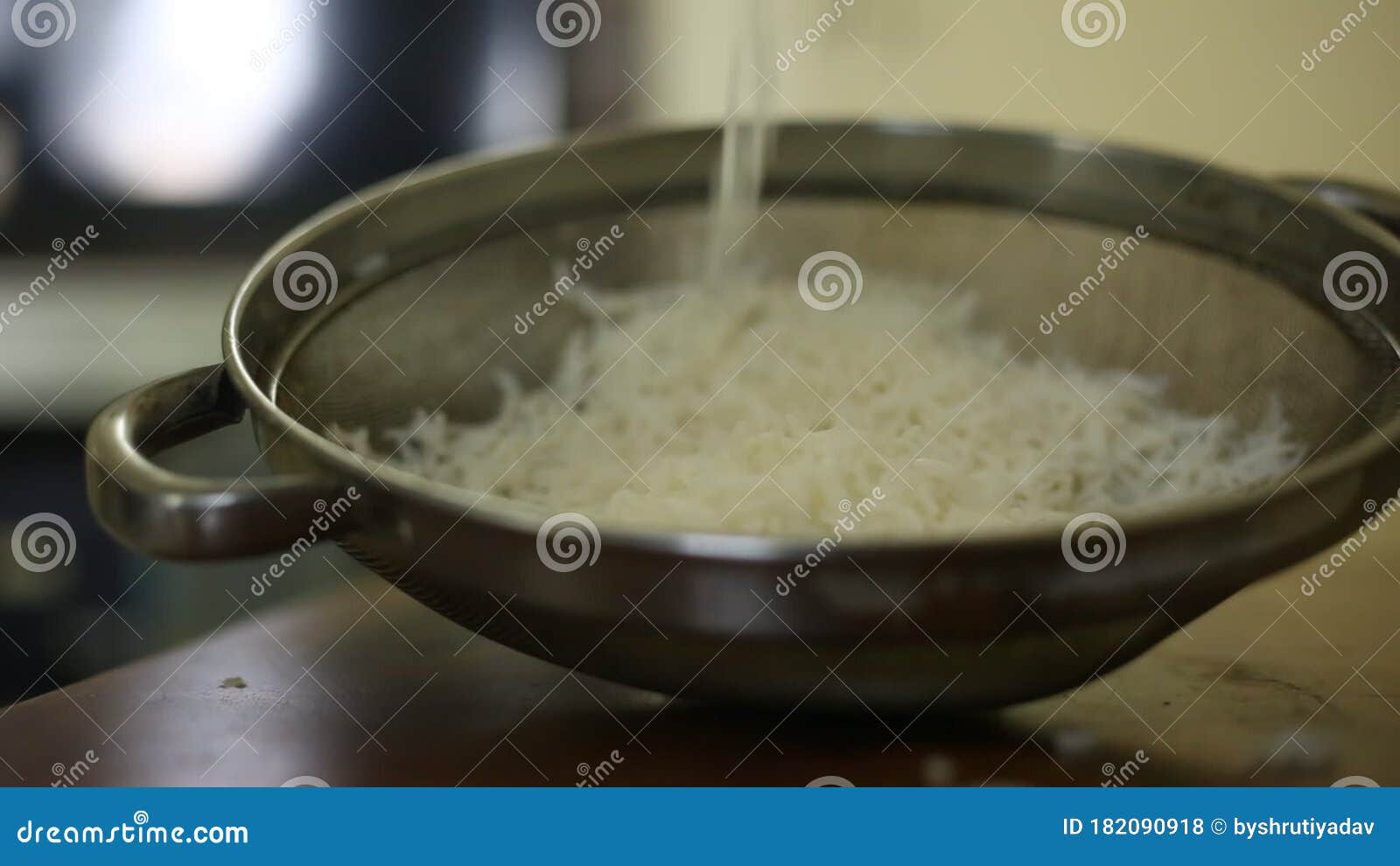 Rice Falling from Height in a Dish Stock Footage - Video of steel, food ...
