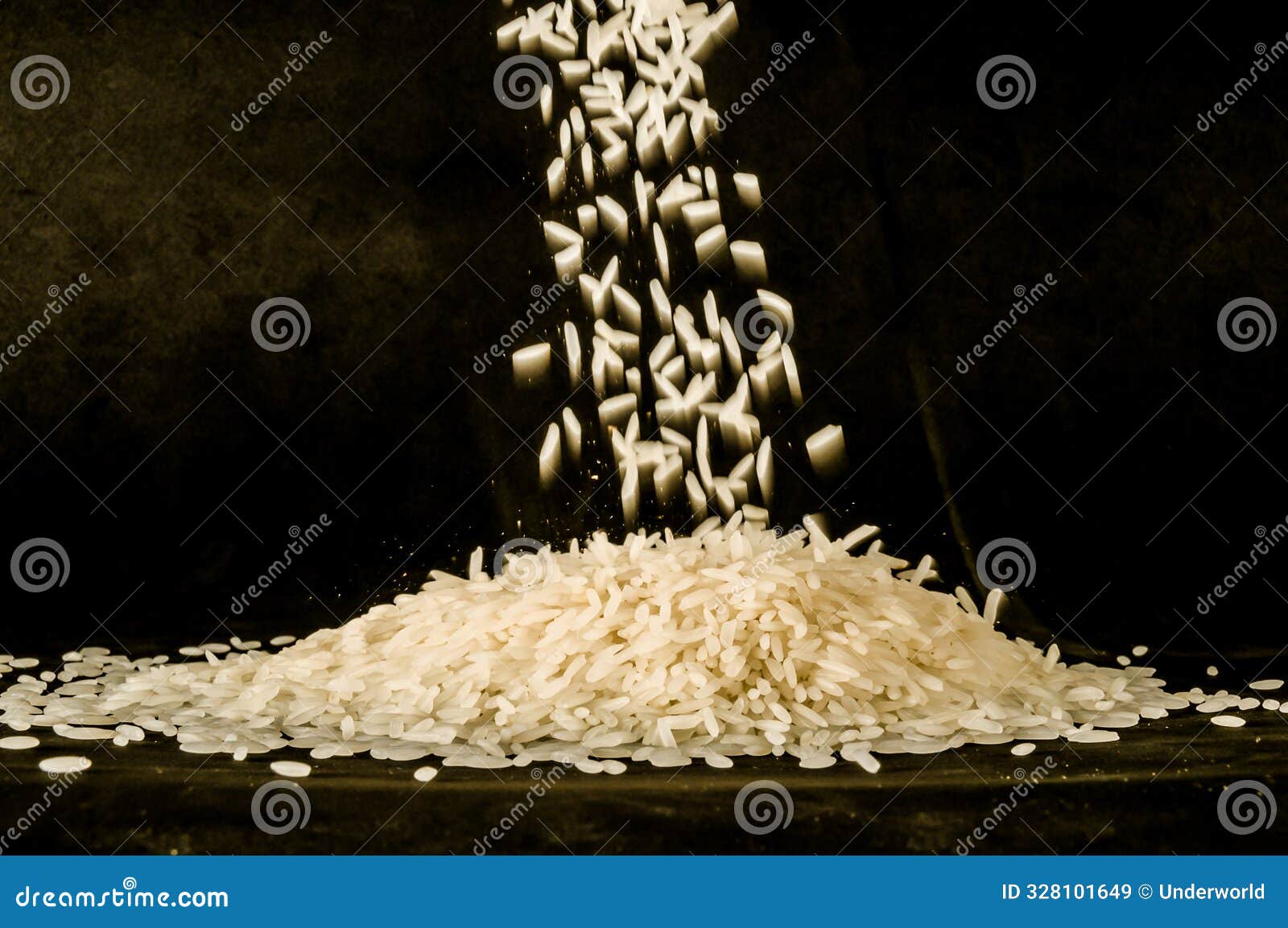 Rice Falling from the Sky in a Pile Stock Image - Image of health ...