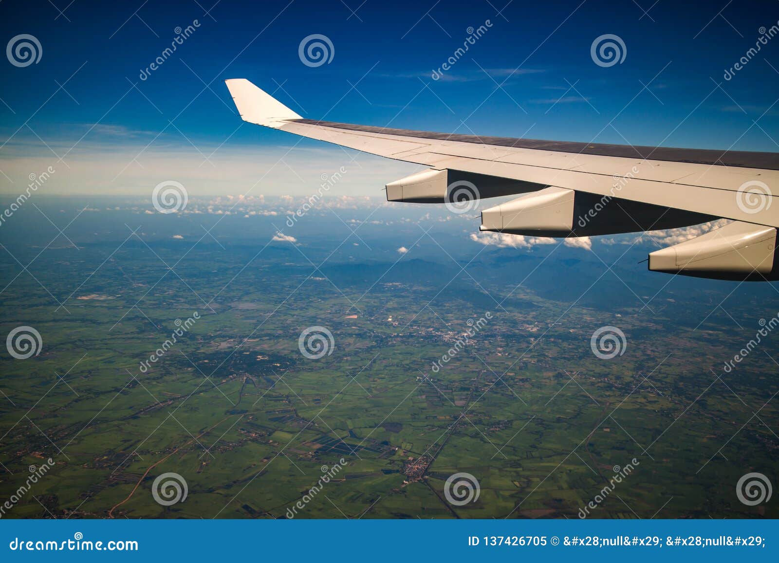 The Rice Farm in Thailand, View from Airplane Stock Image - Image of ...