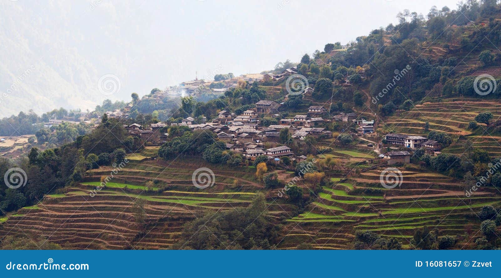 Rice Field Terraces in Central Nepal Stock Image - Image of place ...
