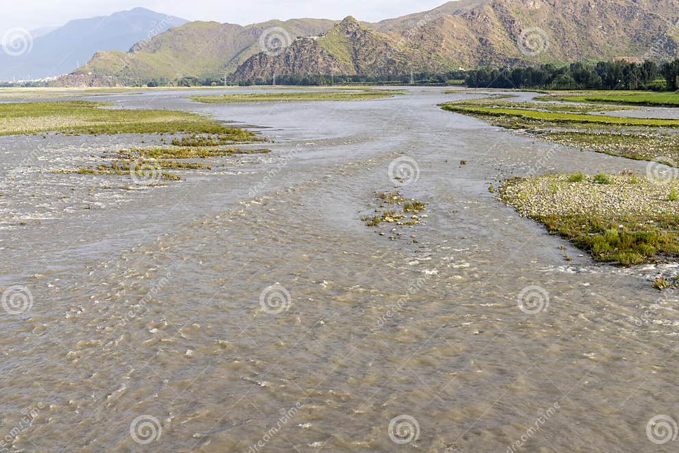 Rice Fields and River Swat after Heavy Rain in the Valley Stock Photo ...
