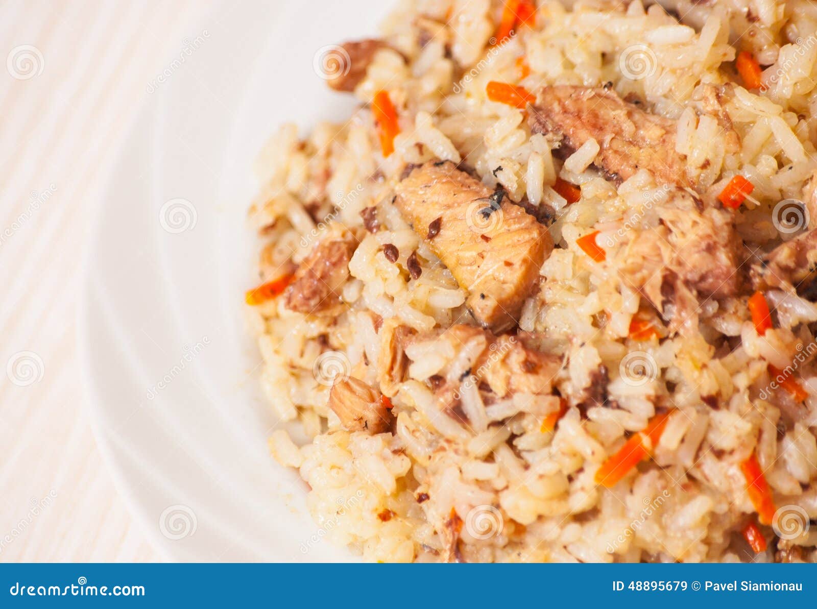 Rice with fish stock image. Image of dinner, dish, cooked - 48895679