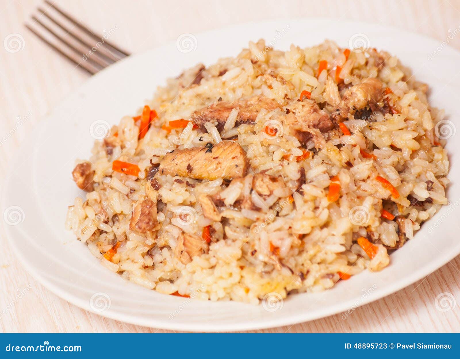 Rice with fish stock image. Image of carrot, gastronomy - 48895723