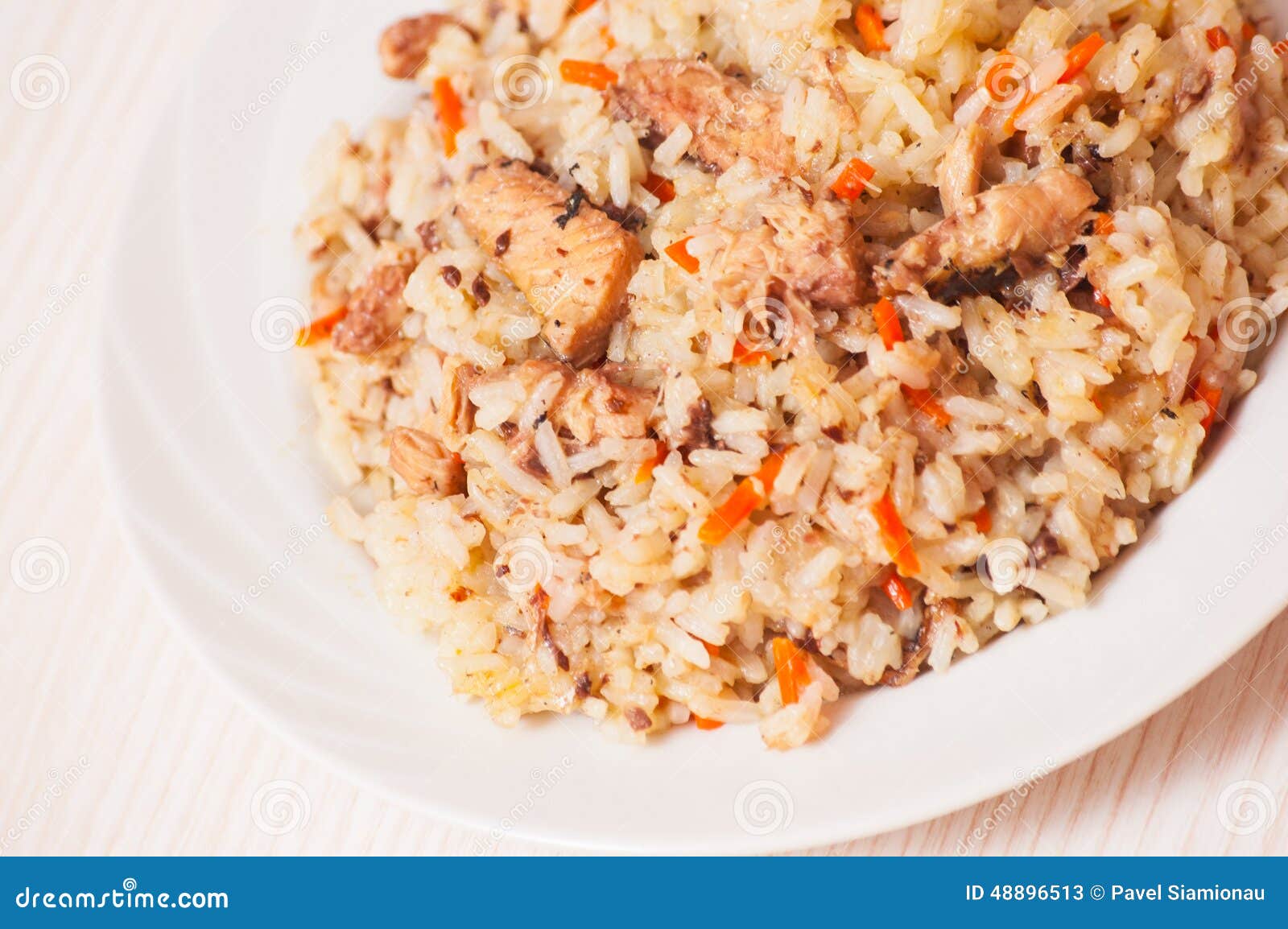 Rice with fish stock image. Image of healthy, natural - 48896513