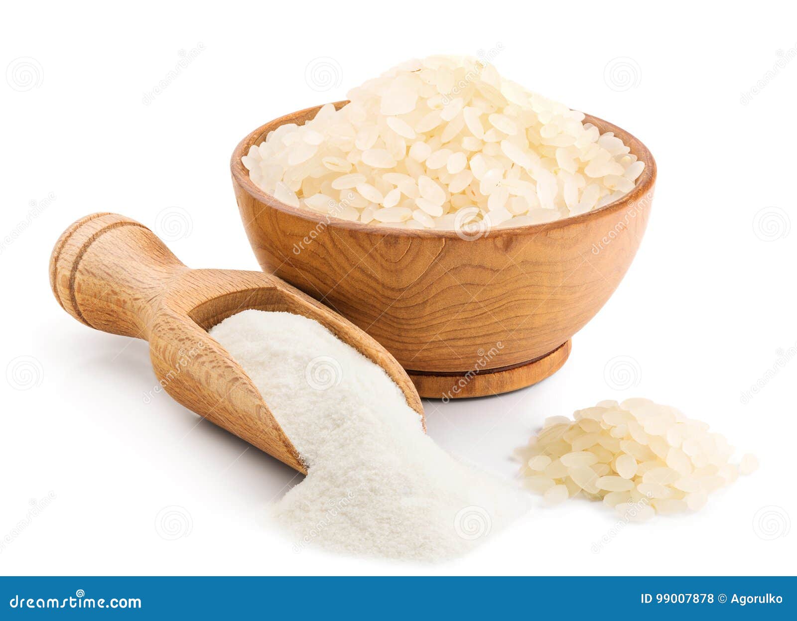 Rice Flour on White Background Stock Photo - Image of natural, powder ...