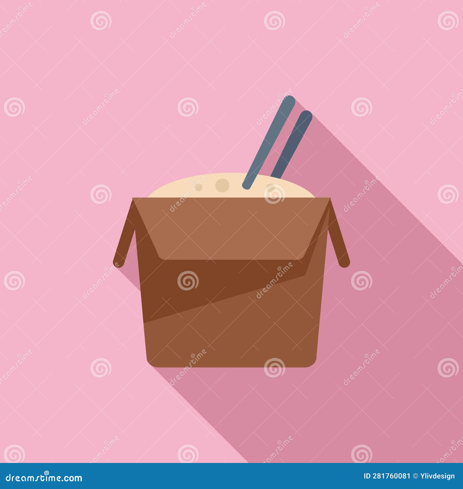Rice Food Box Icon Flat Vector. Fast Food Stock Illustration ...