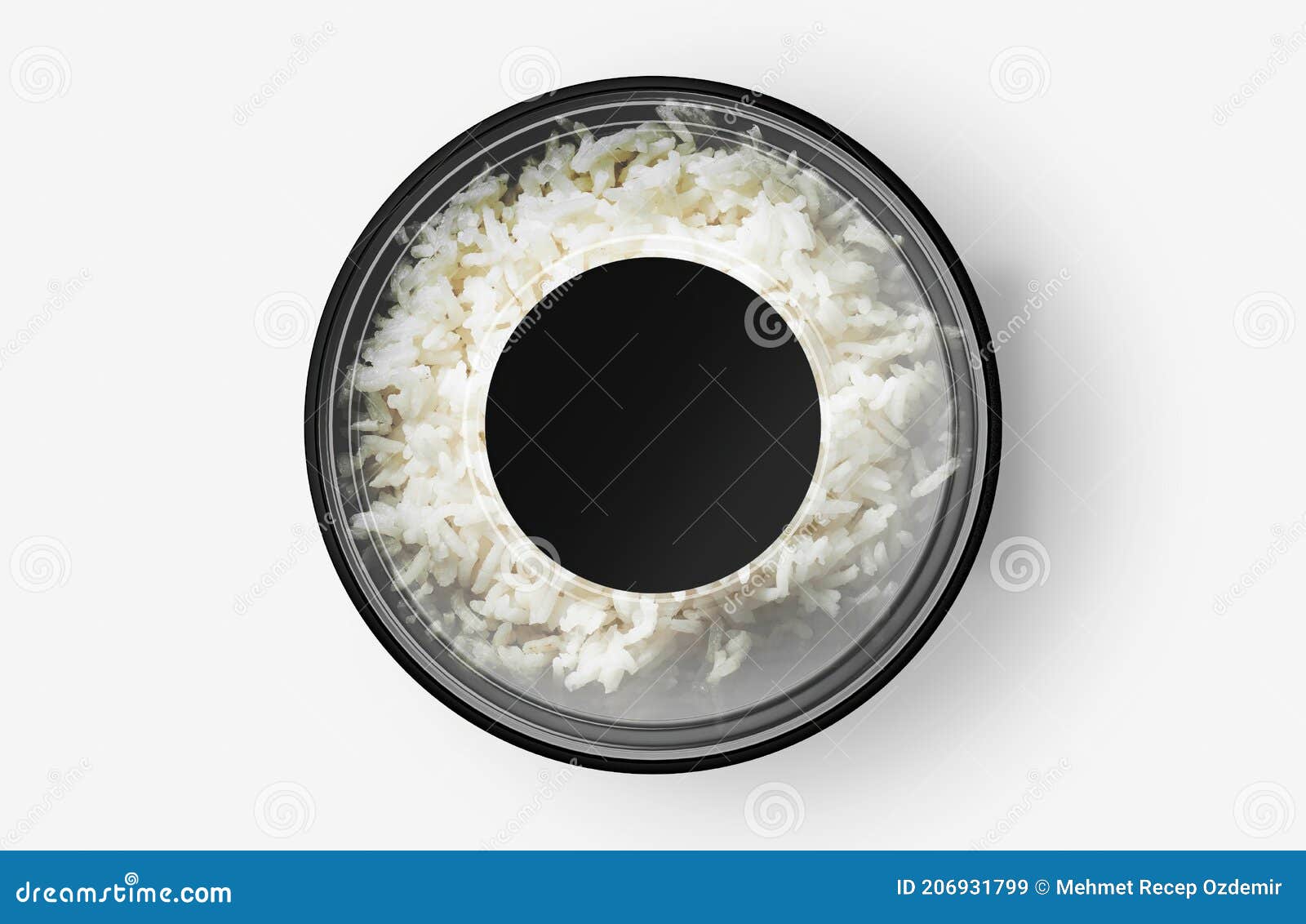 Rice Food Container with Sticker Mockup Stock Image - Image of ...