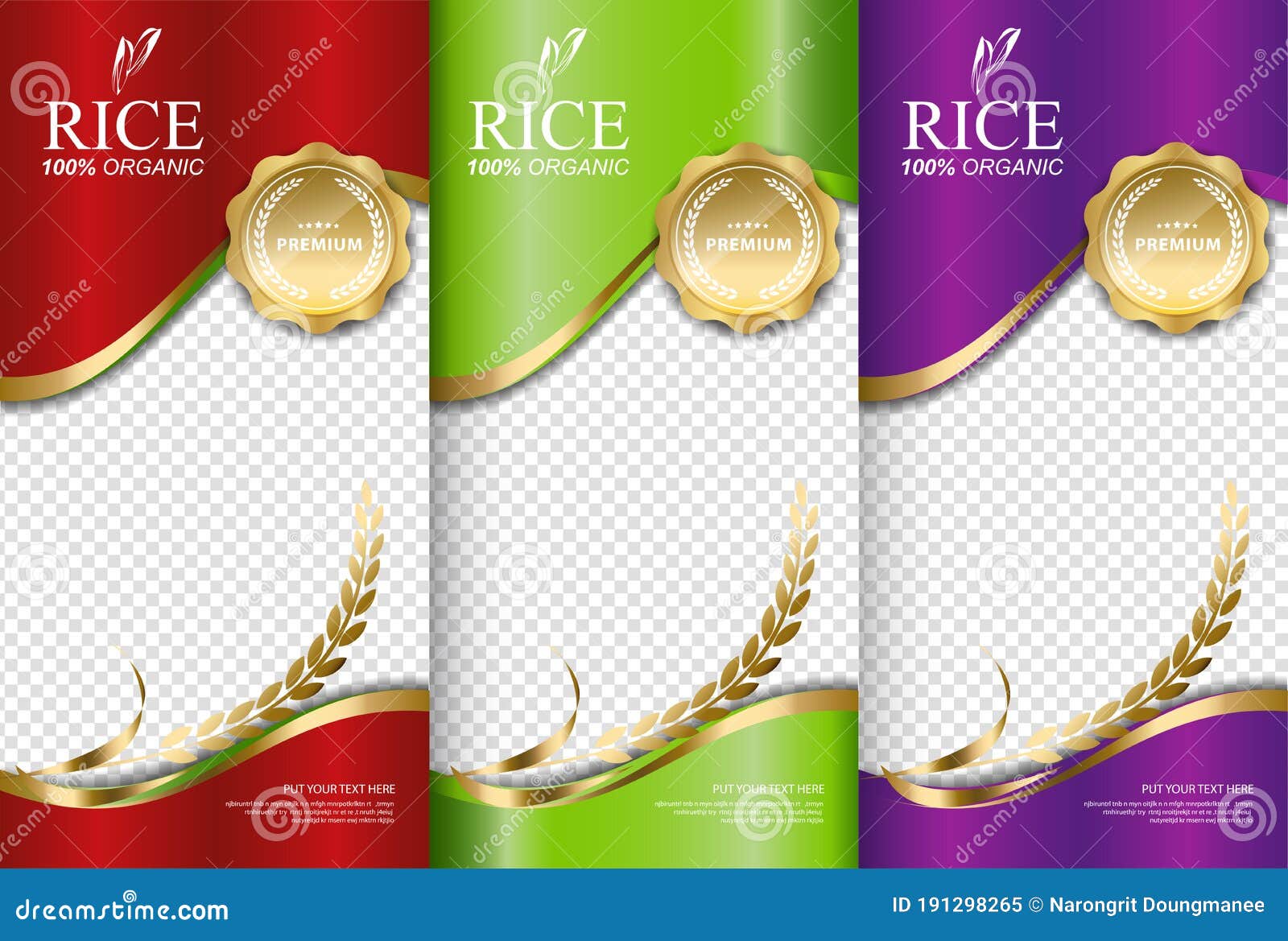 Rice Food or Thai Food, Banner and Poster Template Vector Design Stock ...