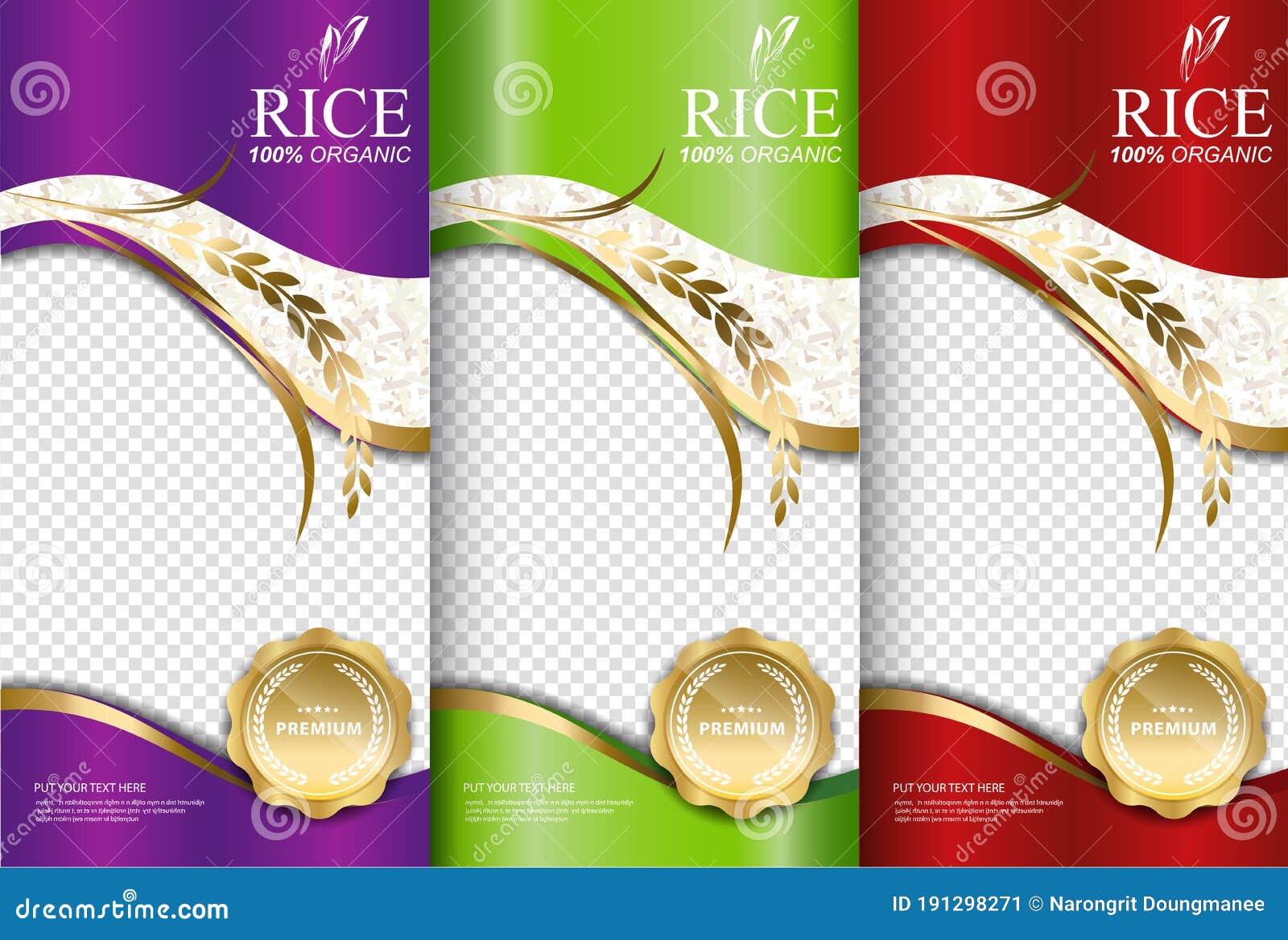 Rice Food or Thai Food, Banner and Poster Template Vector Design Stock ...