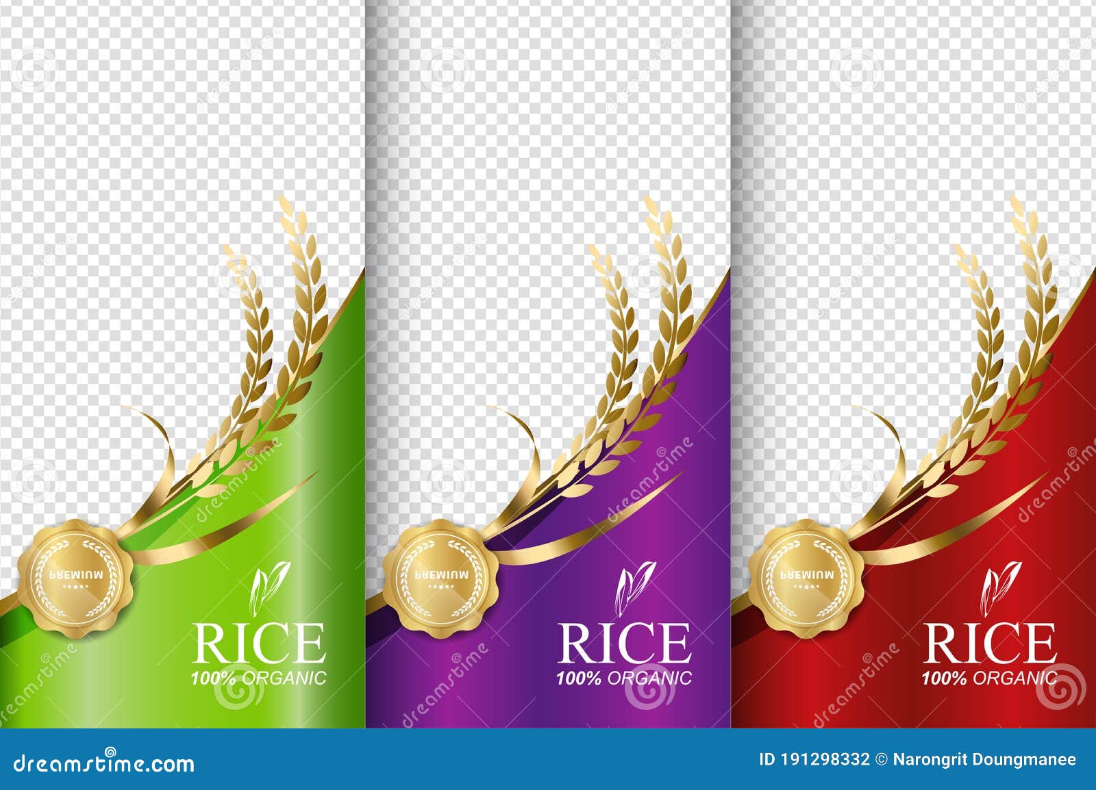 Rice Food or Thai Food, Banner and Poster Template Vector Design Stock ...