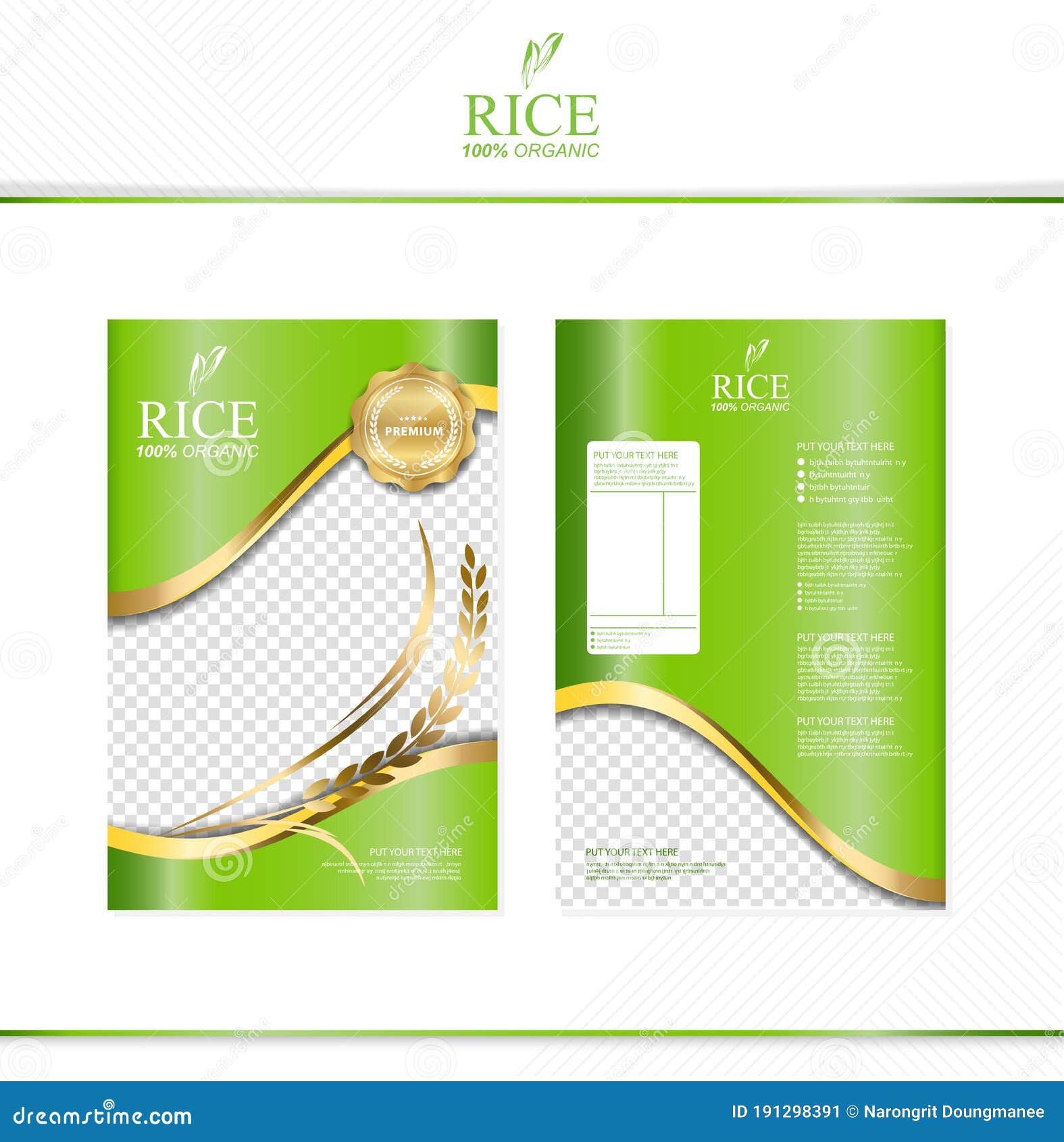 Rice Food or Thai Food, Banner and Poster Template Vector Design Stock ...