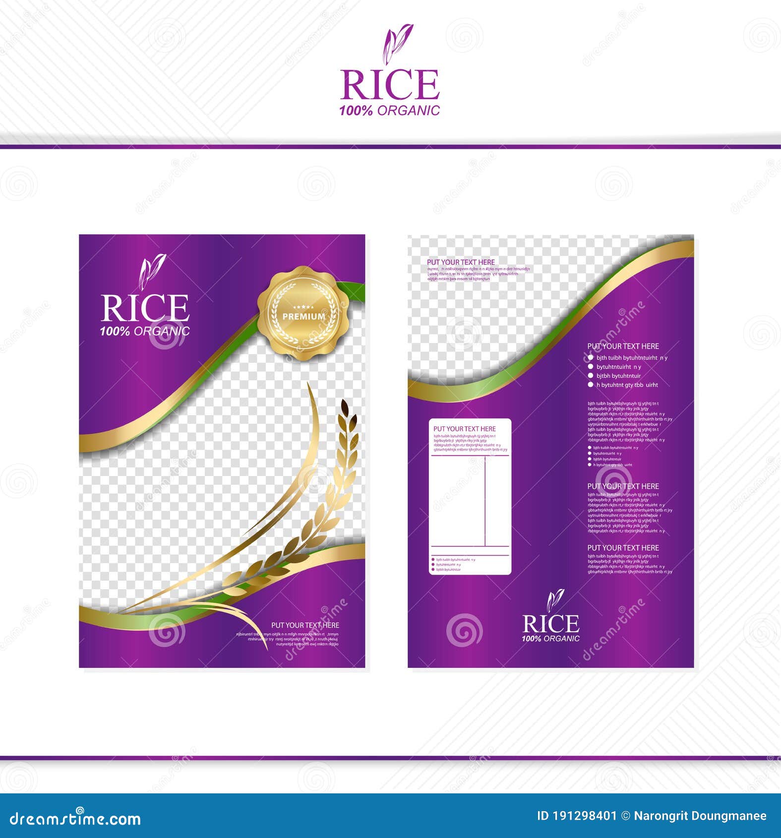 Rice Food or Thai Food, Banner and Poster Template Vector Design Stock ...