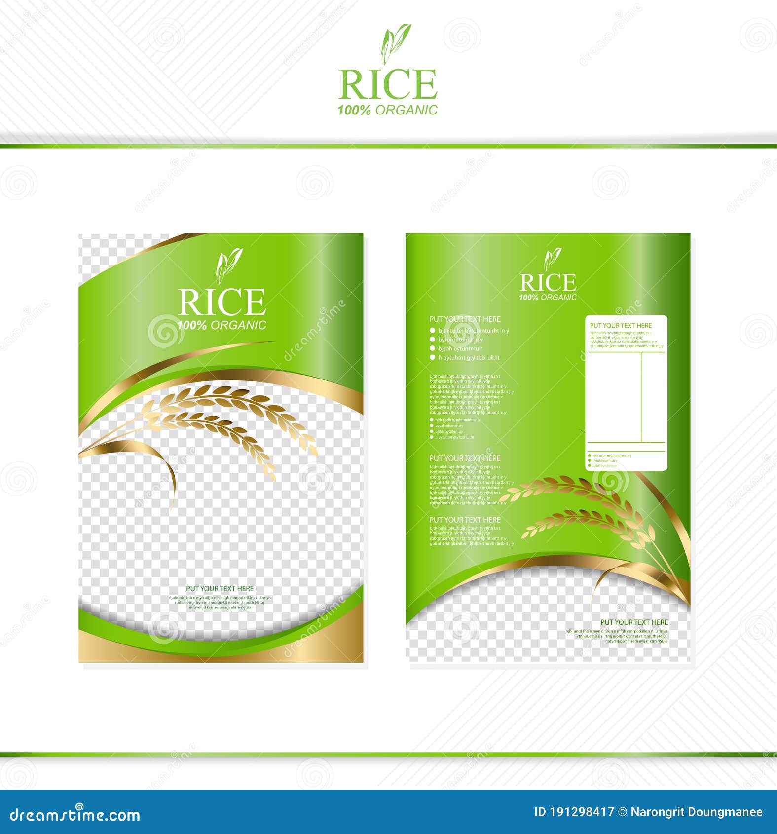 Rice Food or Thai Food, Banner and Poster Template Vector Design Stock ...