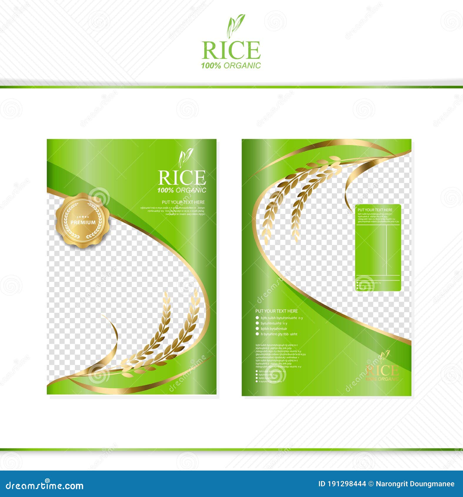 Rice Food or Thai Food, Banner and Poster Template Vector Design Stock ...