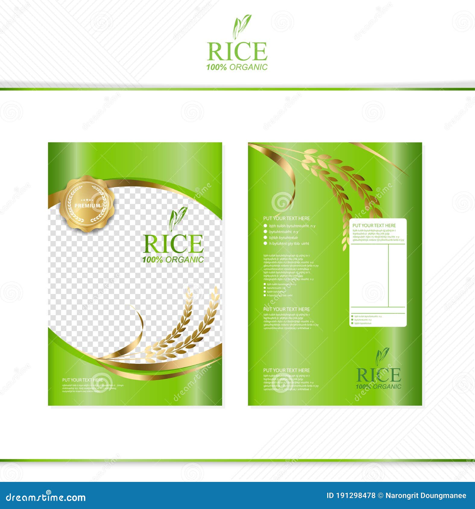 Rice Food or Thai Food, Banner and Poster Template Vector Design Stock ...
