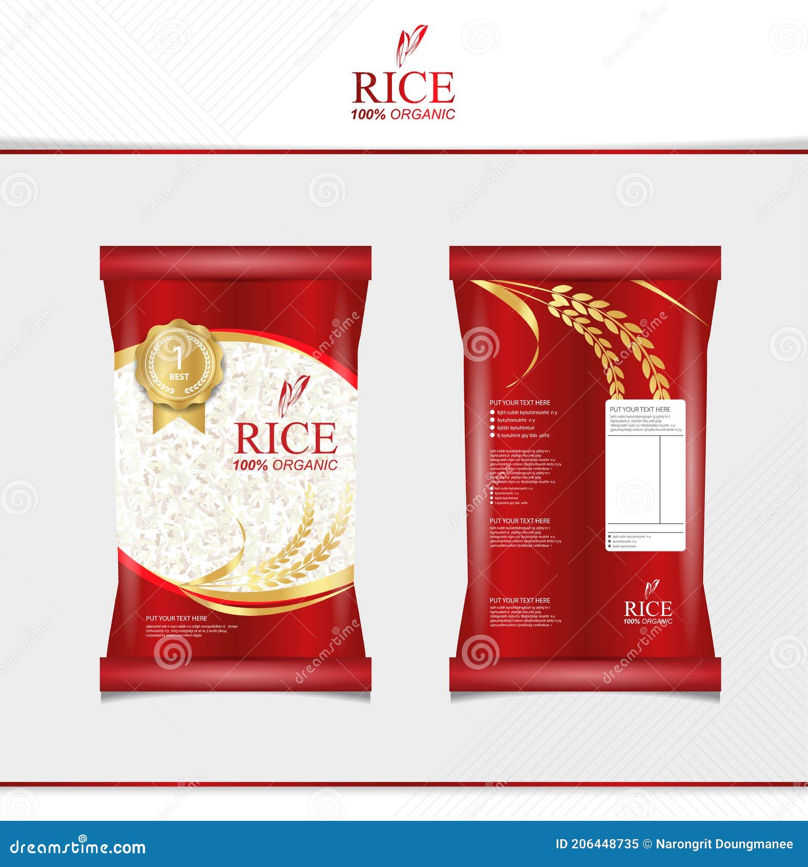 Rice Food or Thai Food, Package, Banner and Poster Template Vector ...
