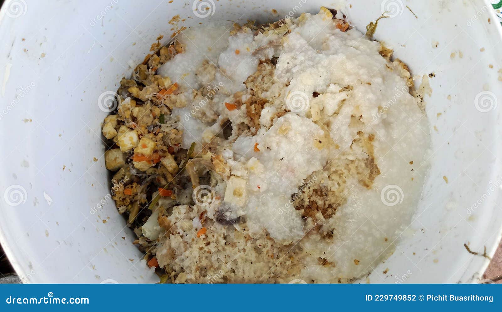 Rice and Food Waste Left in the Bin Stock Photo - Image of leftover ...