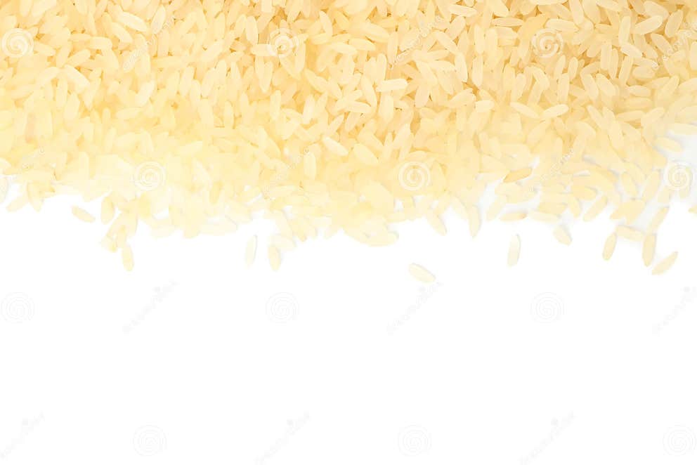 Rice Frame Isolated on White Background Stock Photo - Image of long ...