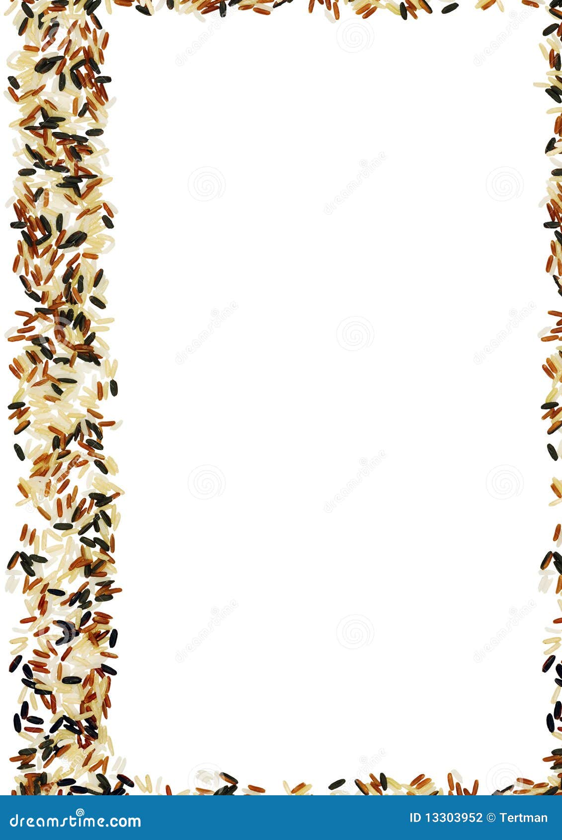 Rice Frame with a White Background Stock Photo - Image of rice ...