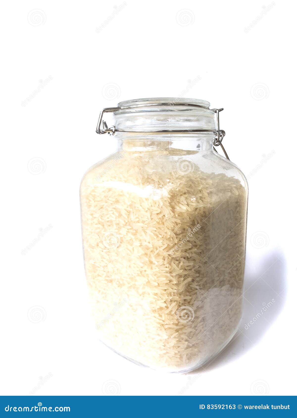 Rice in the glass jar stock image. Image of cereal, canned - 83592163