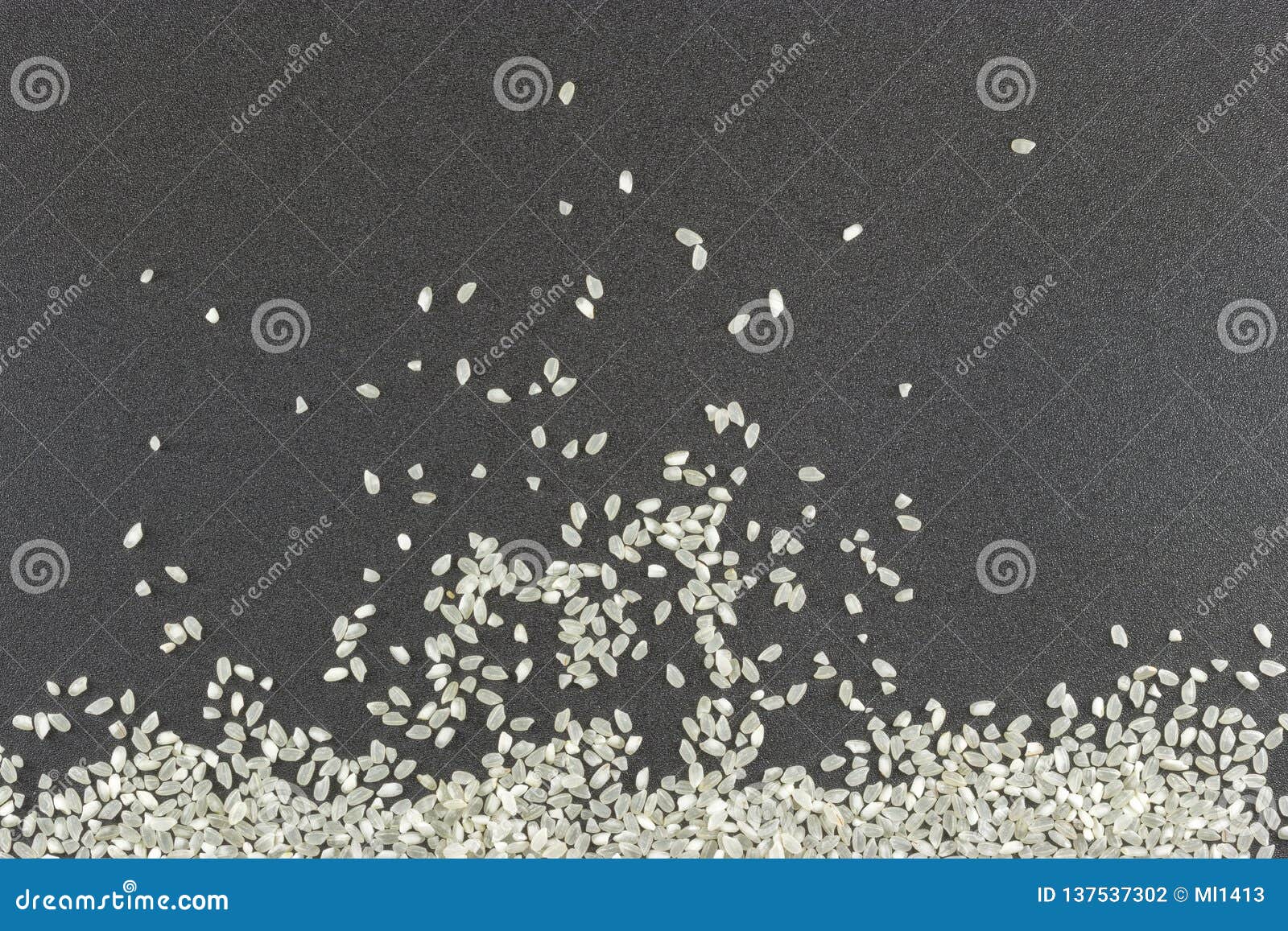 Rice Grain on Grey Background Stock Photo - Image of black, eating ...