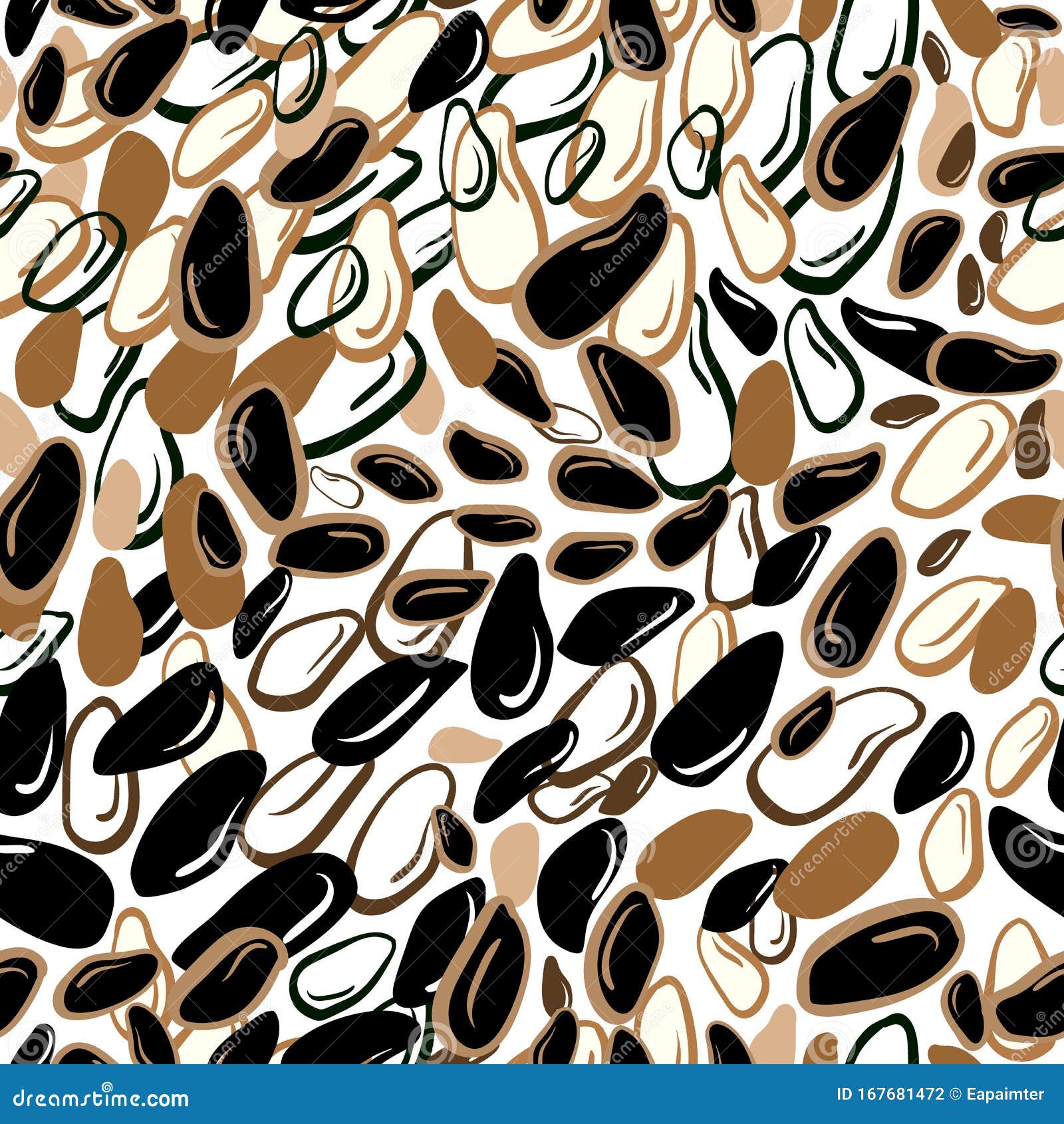 Rice Grain. Vector Background. Seamless Pattern Stock Vector ...