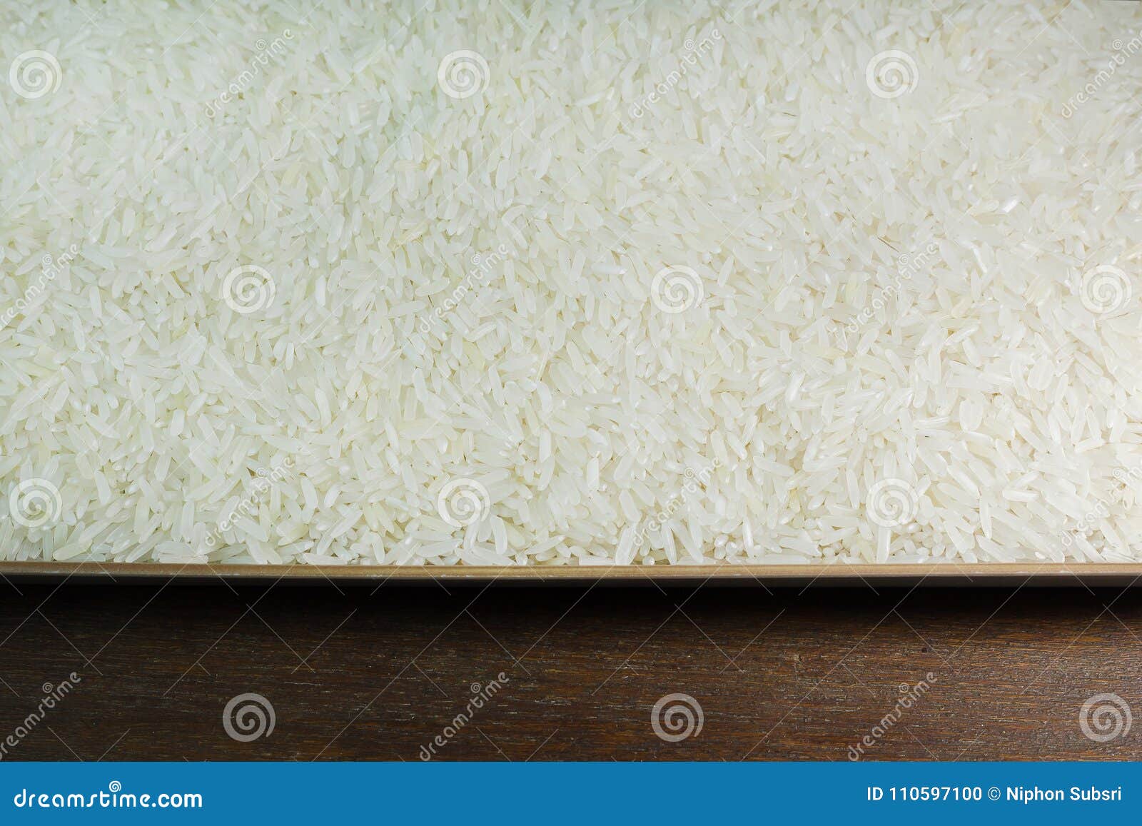 Rice Grain on Wood Table Image for Background. Stock Photo - Image of ...