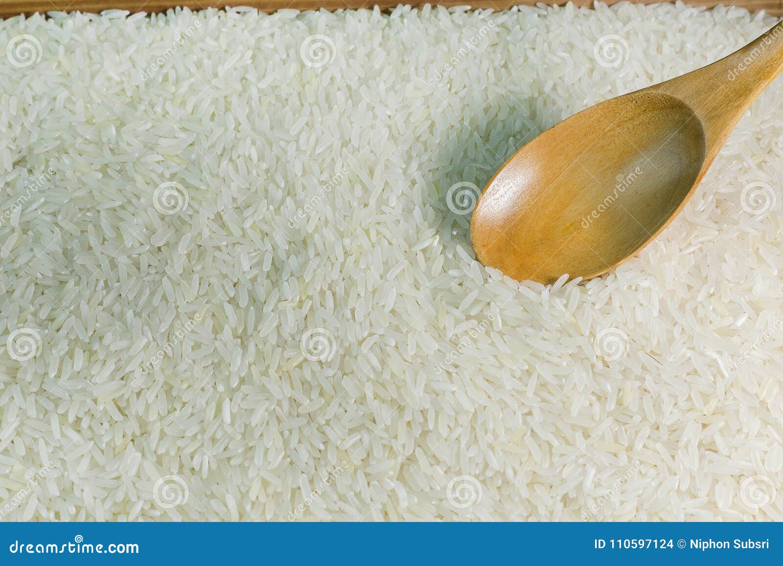Rice Grain on Wood Table Image for Background. Stock Photo - Image of ...