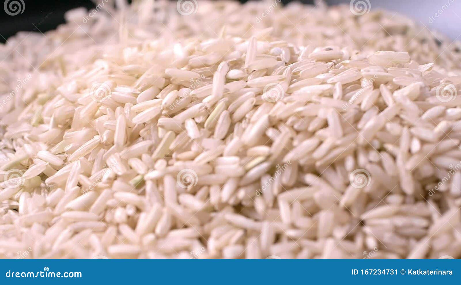 Rice Grains Falling Down in Slow Motion Macro on Black Background Stock ...