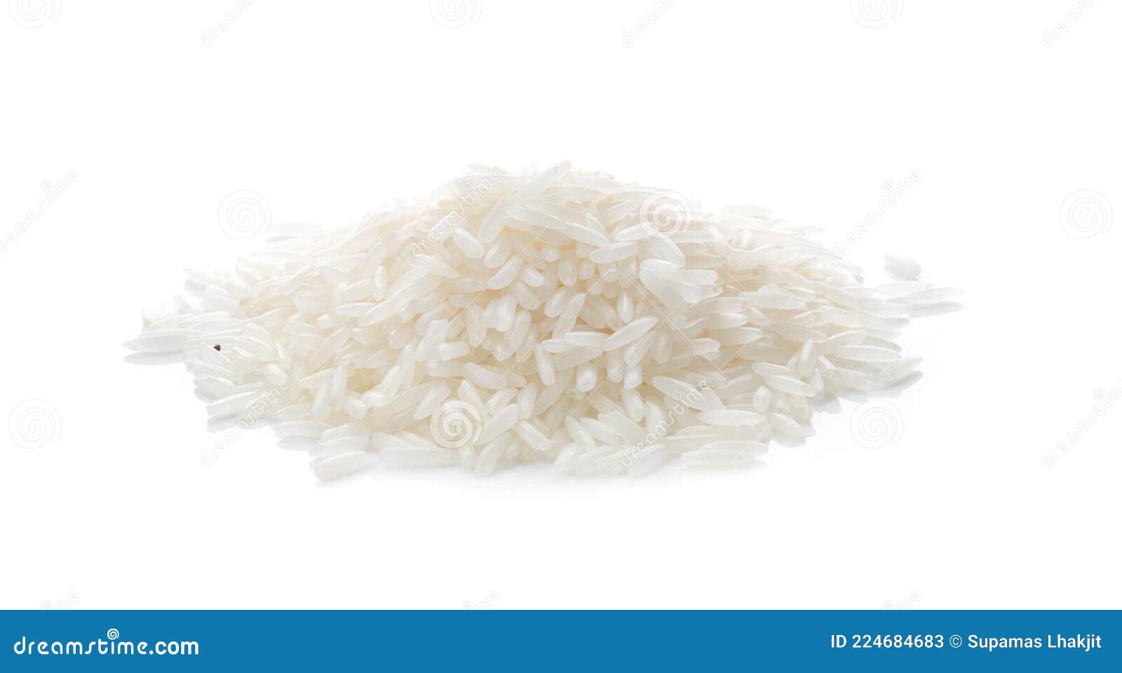 Rice Grains on White Background Stock Image - Image of diet, asian ...