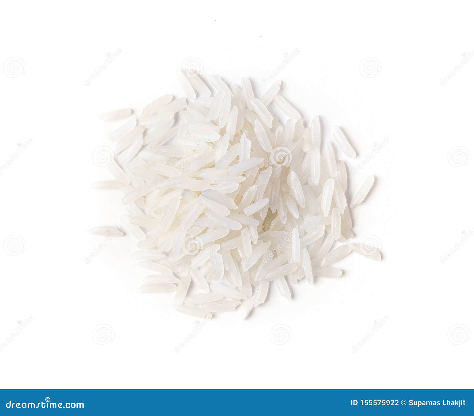 Rice Grains Isolated on White Background. Stock Photo - Image of ...