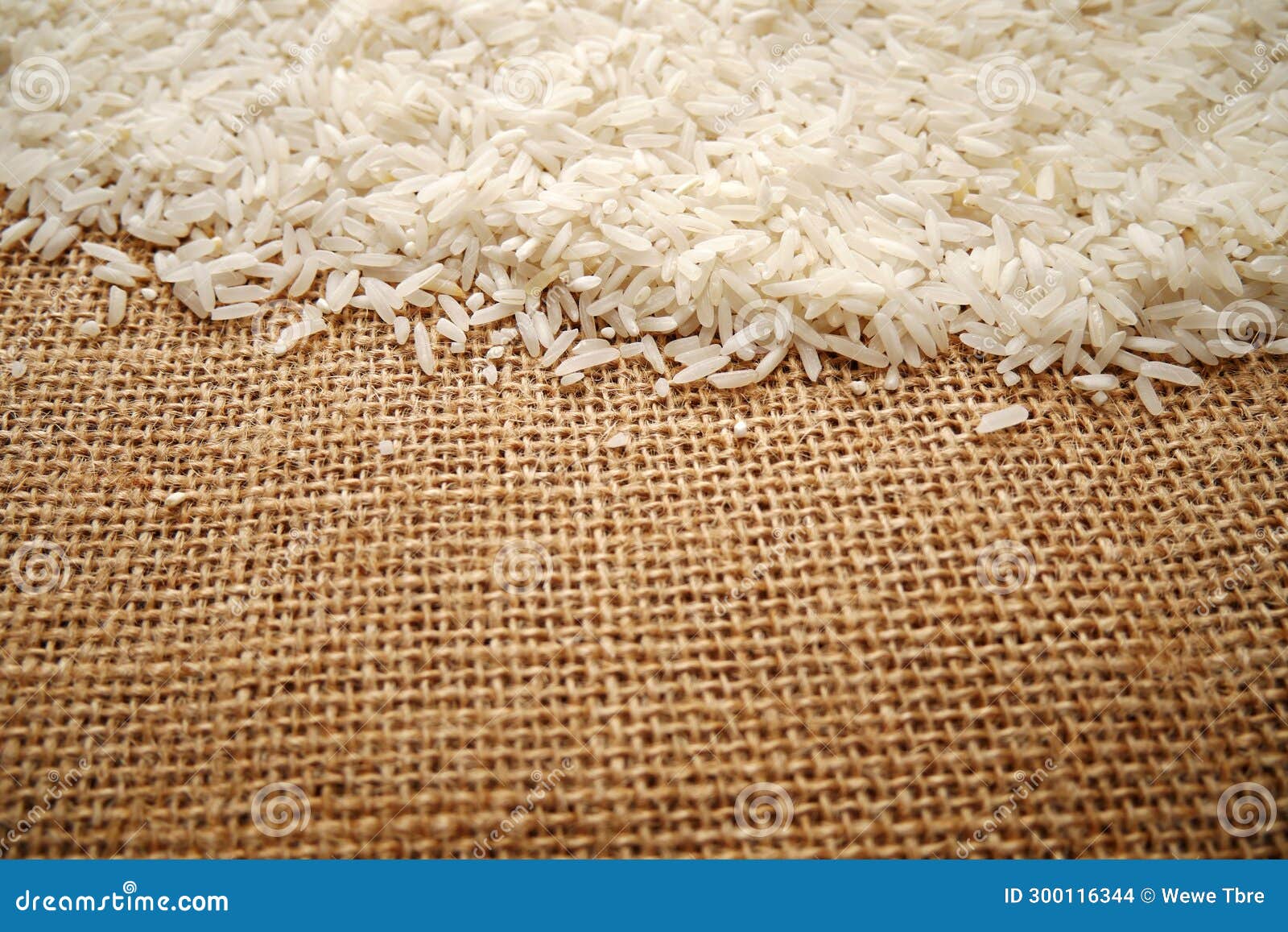 Rice Grains on an Old Burlap Sack Background. Stock Photo - Image of ...