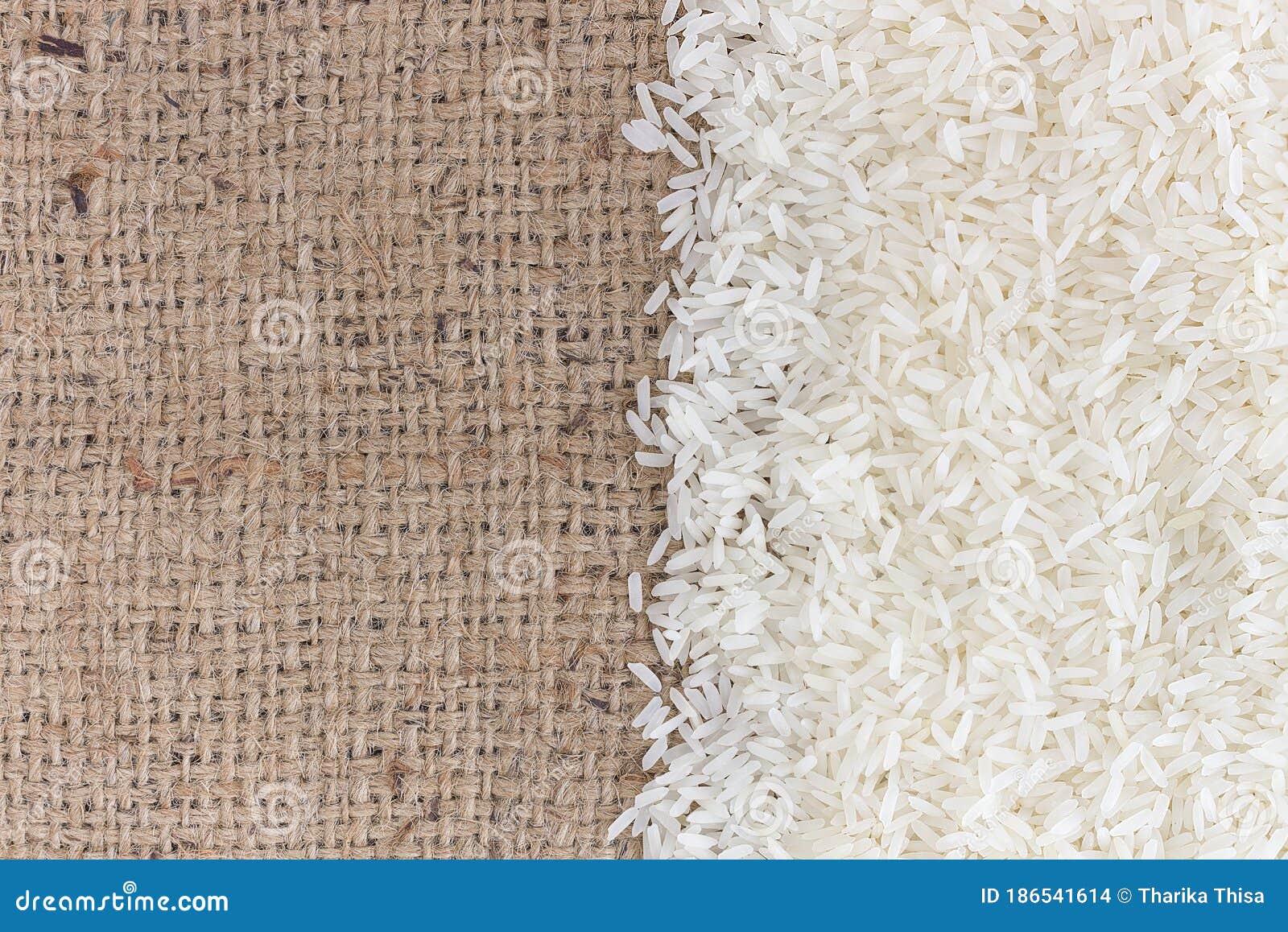 Rice Grains on Old Sack Background Stock Photo - Image of macrobiotic ...