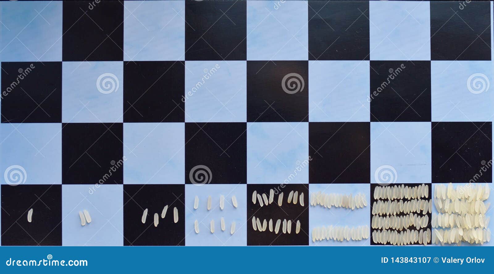 A Geometric Progression of Rice on a Chess Board Stock Image - Image of ...