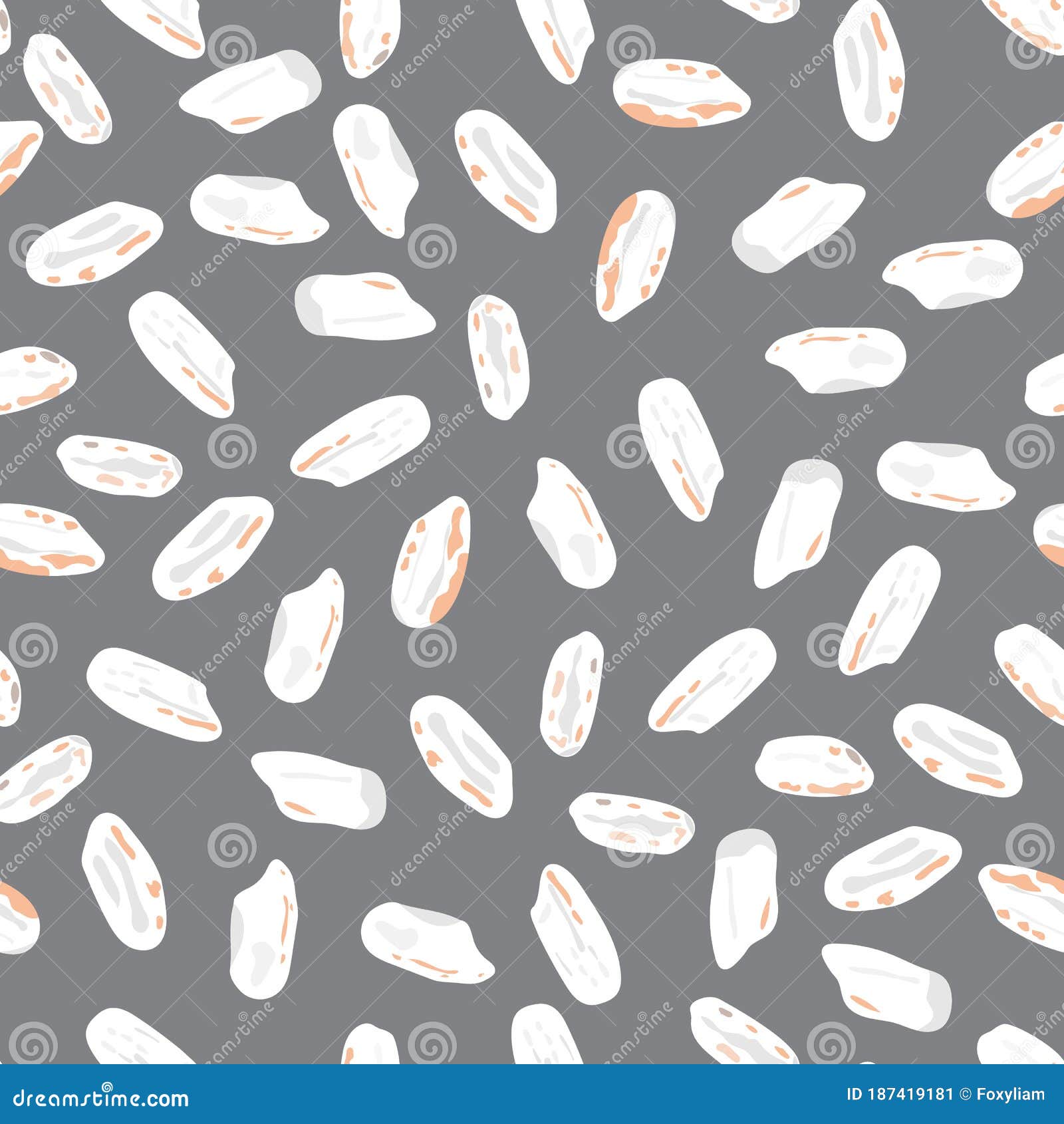 Rice Grains Seamless Pattern Stock Vector - Illustration of background ...