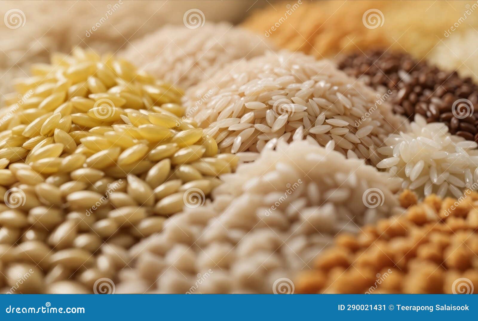 A Rice Grains Varieties with Their Unique Sizes Stock Illustration ...