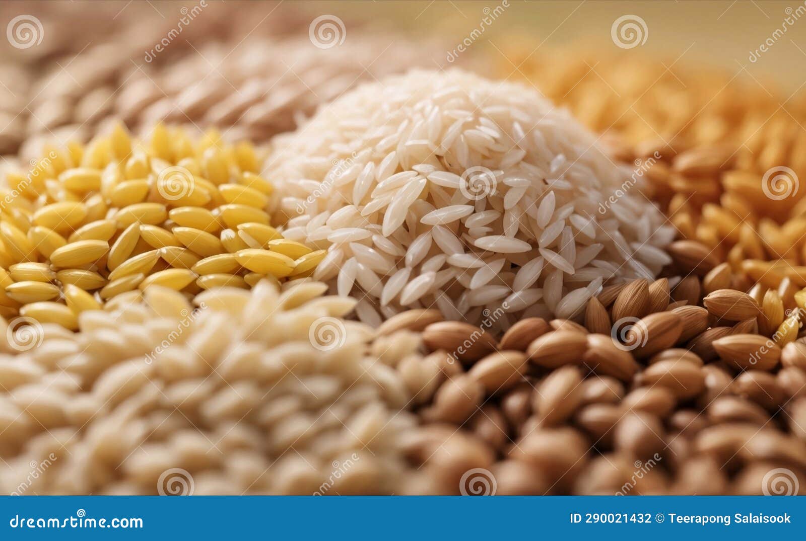 A Rice Grains Varieties with Their Unique Sizes Stock Illustration ...