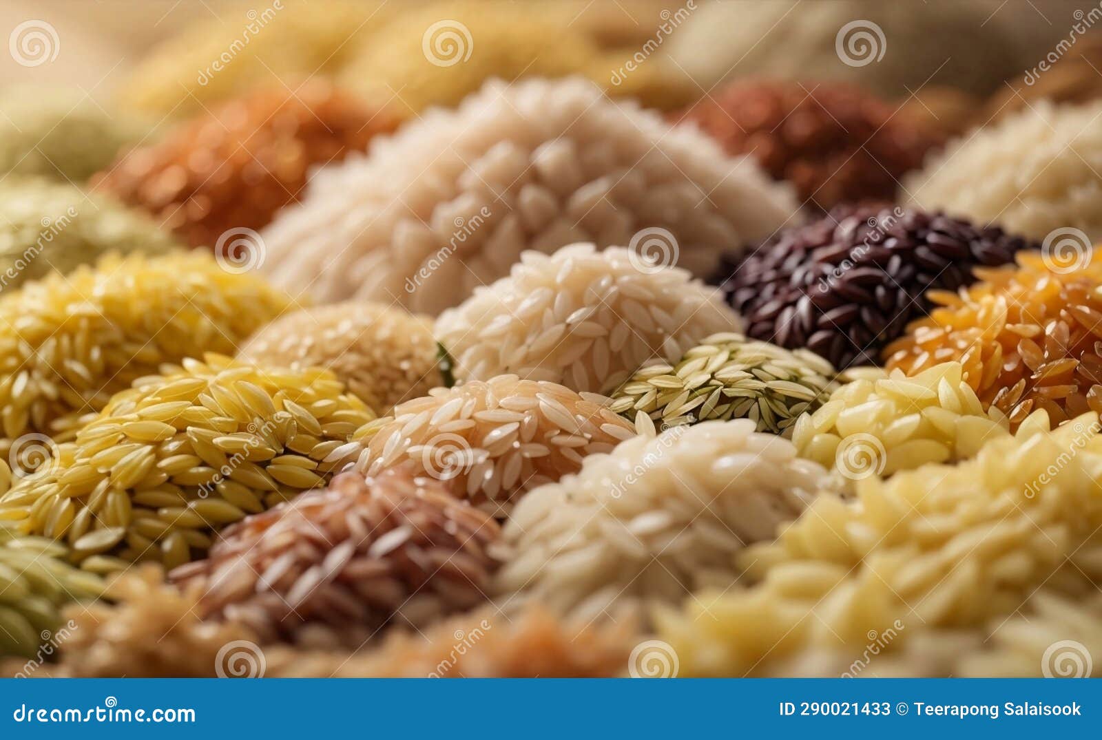 A Rice Grains Varieties with Their Unique Sizes Stock Illustration ...