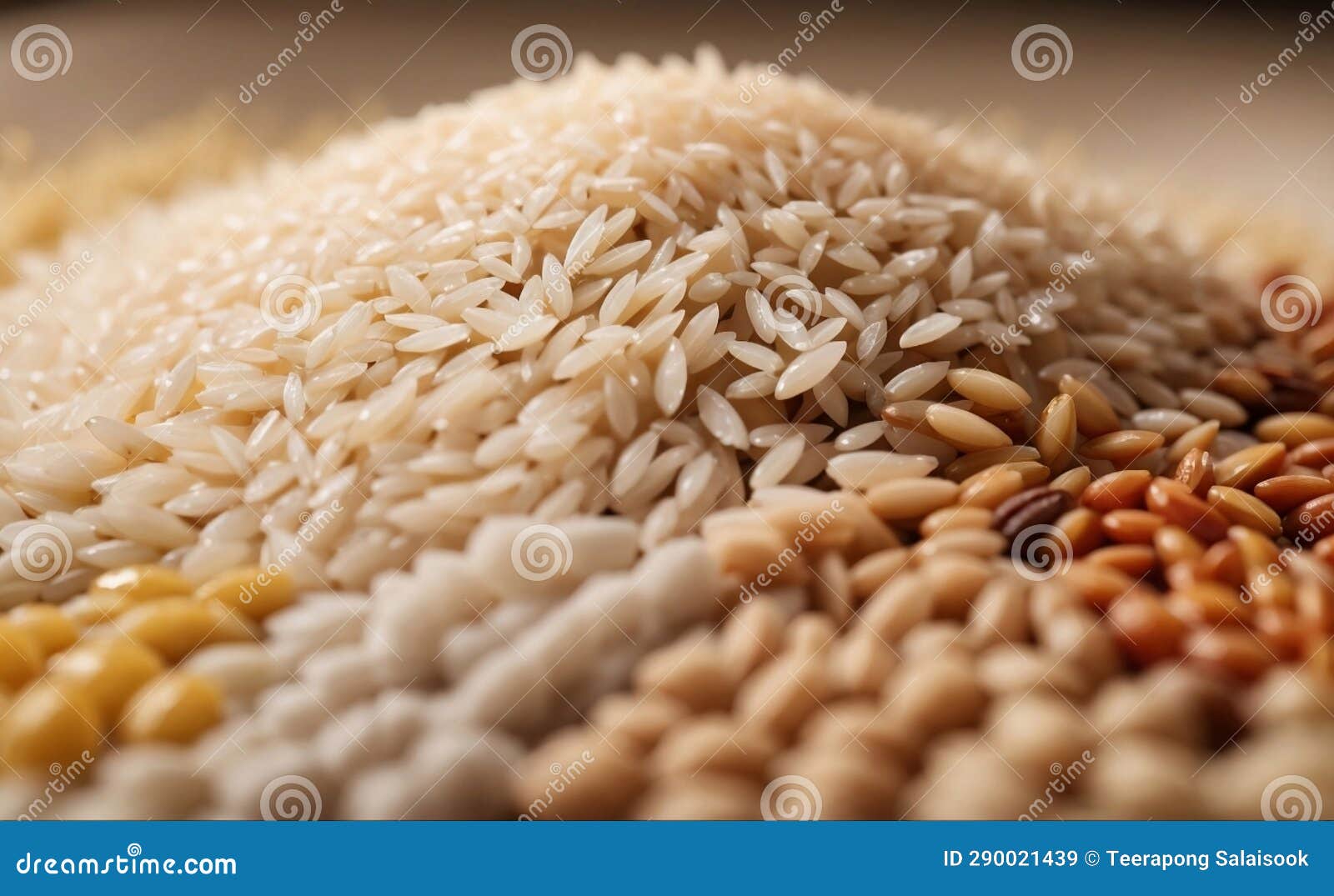 A Rice Grains Varieties with Their Unique Sizes Stock Illustration ...