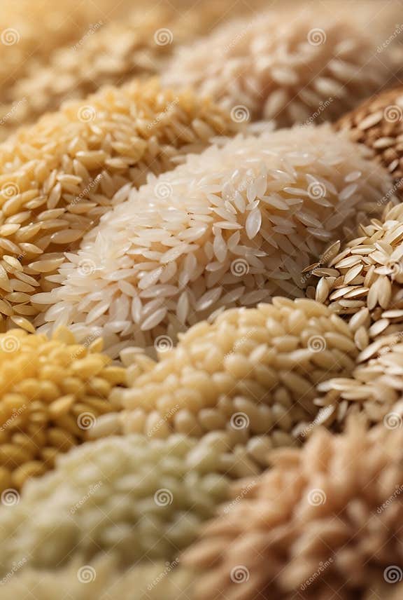 A Rice Grains Varieties with Their Unique Sizes Stock Illustration ...