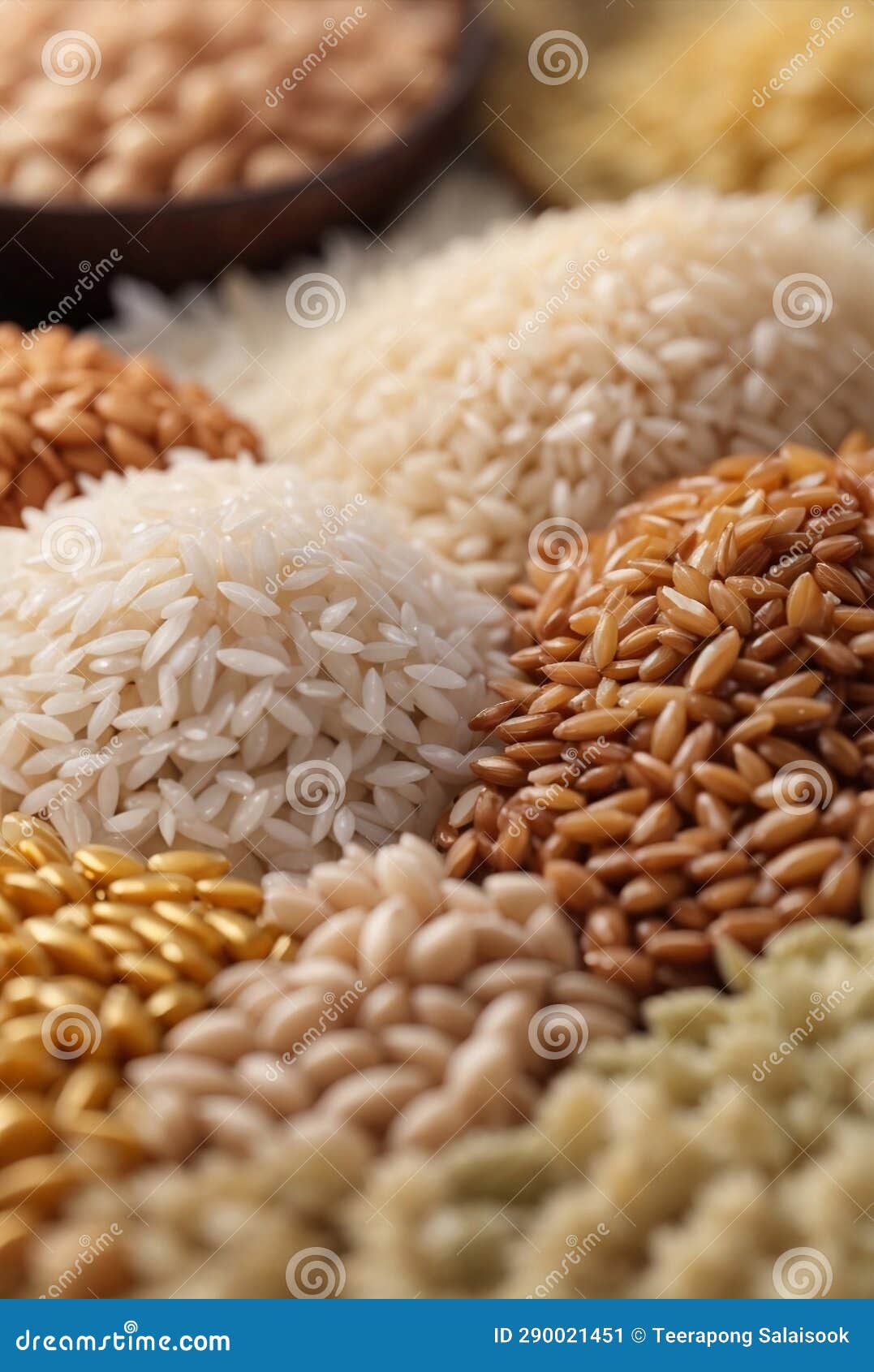 A Rice Grains Varieties with Their Unique Sizes Stock Illustration ...