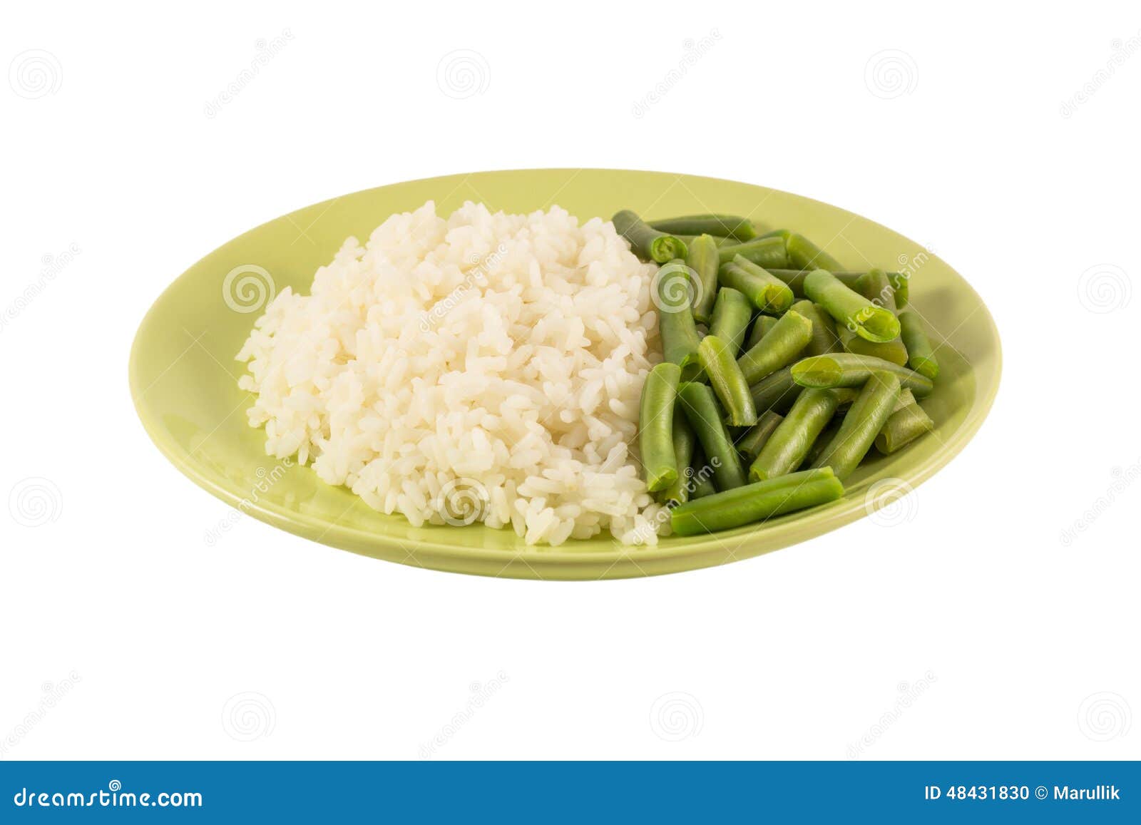Rice and green beans stock photo. Image of green, food - 48431830