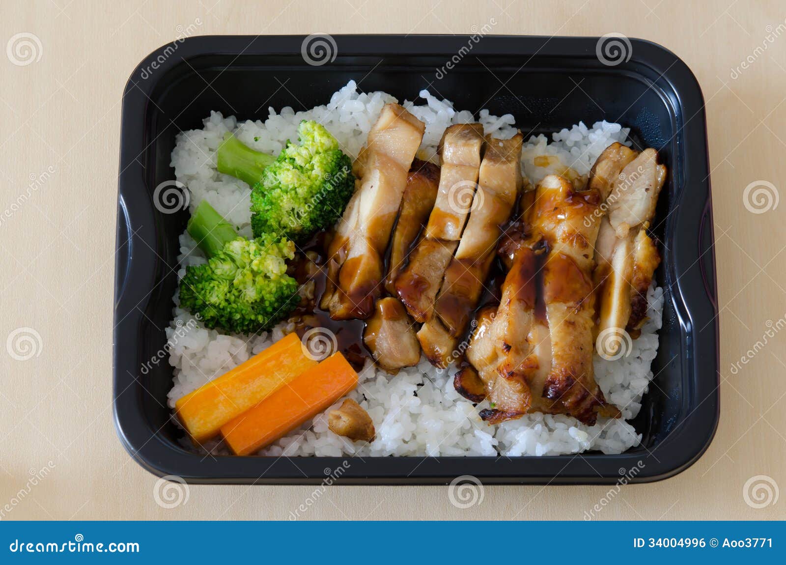 Rice and grilled chicken. stock photo. Image of cooked - 34004996