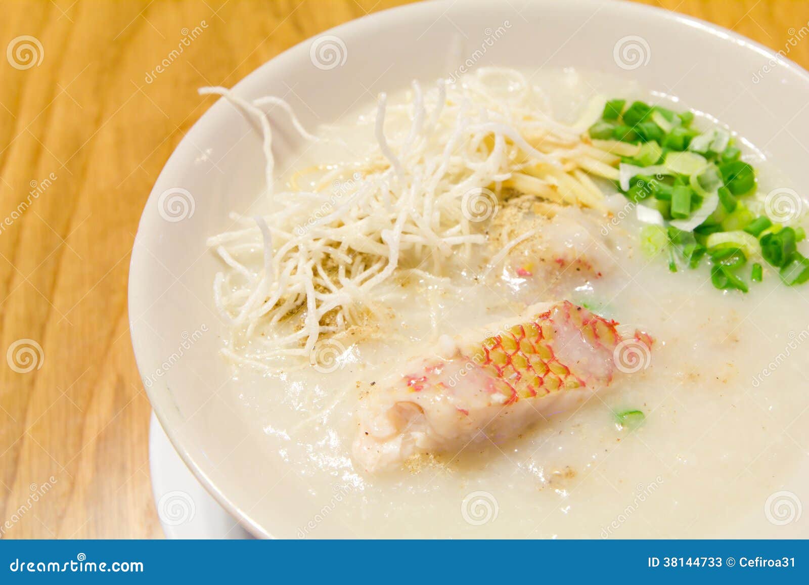 Rice gruel fish stock image. Image of spoon, chinese - 38144733