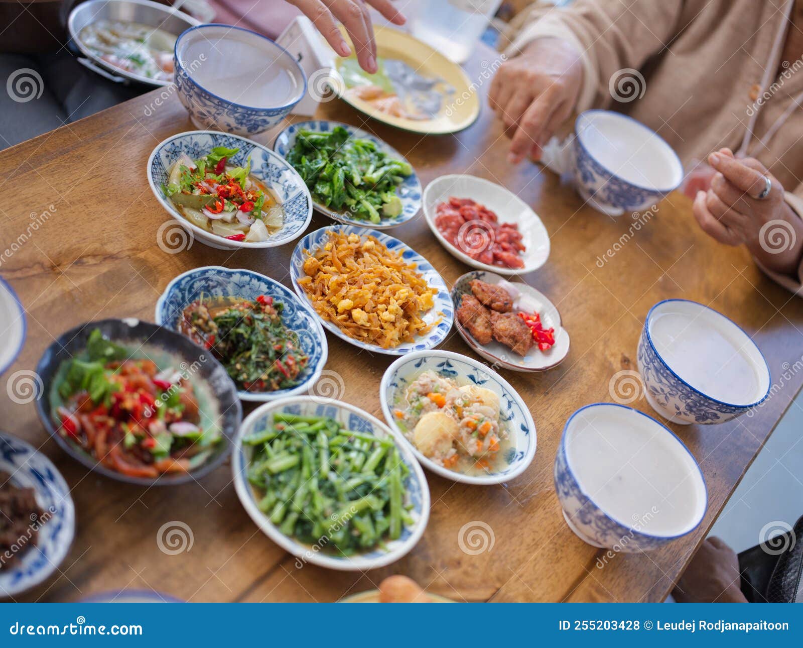 Rice Gruel and Side Dish . Concept Breakfast THAI STYLE Stock Photo ...