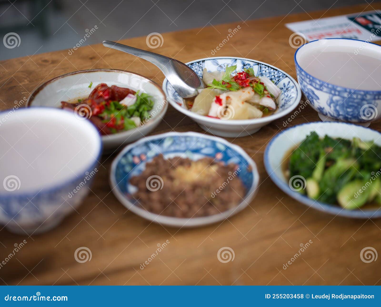 Rice Gruel and Side Dish . Concept Breakfast THAI STYLE Stock Photo ...