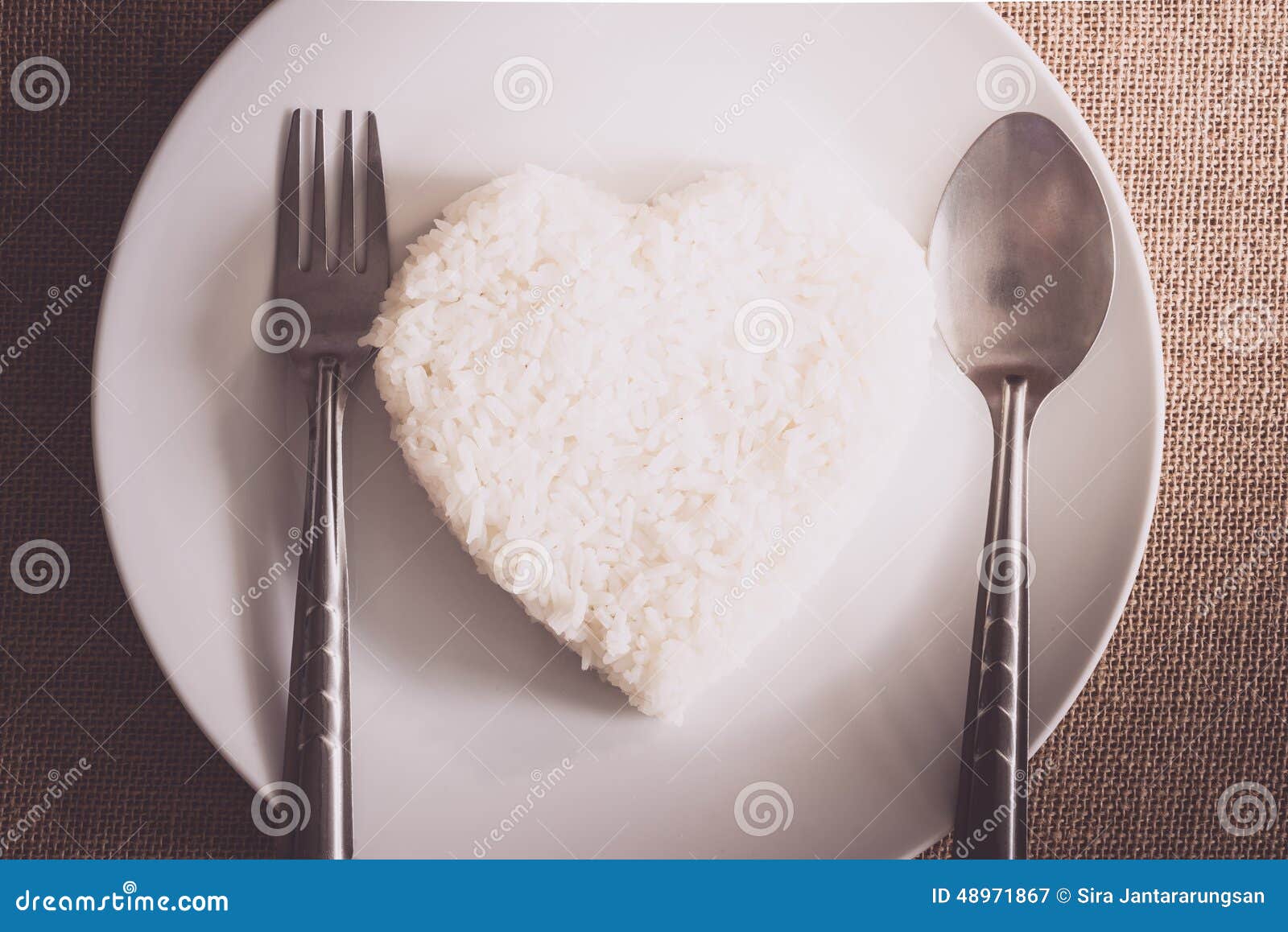 Rice Heart Shape on Whiteplate Stock Image - Image of wedding ...
