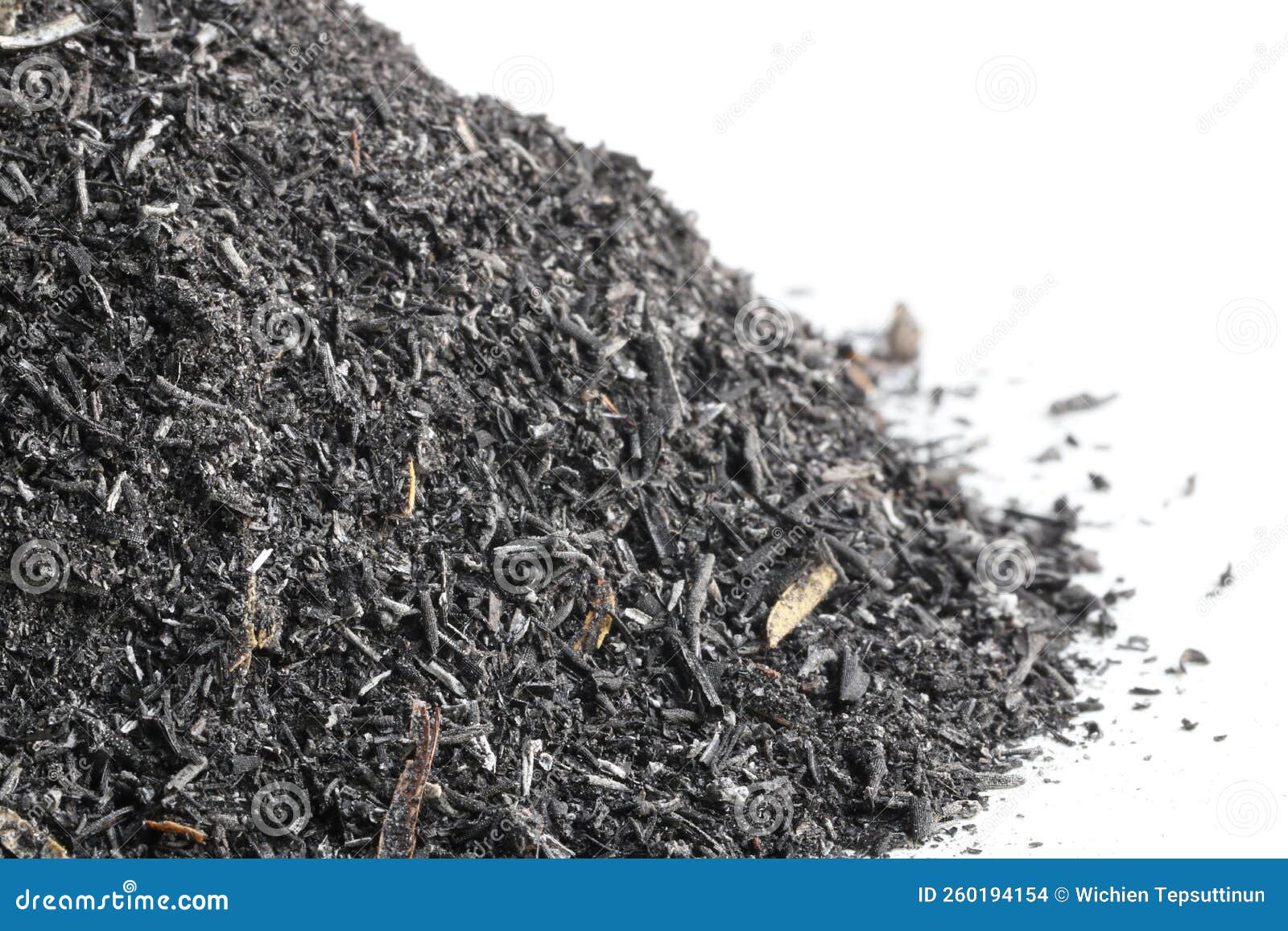 Rice Husk Ash on White Background Closeup Macro View Stock Photo ...